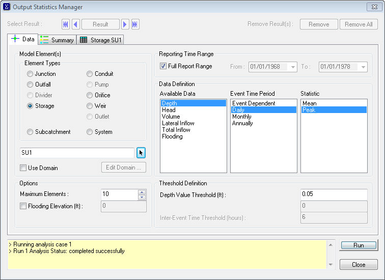 Example 9. Continuous Simulation in InfoSWMM – SWMM5, ICM SWMM, ICM ...